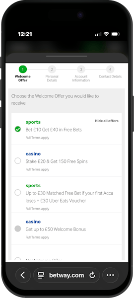 Betway Sign-up Offer UK: Get £40 in Free Bets May 2026